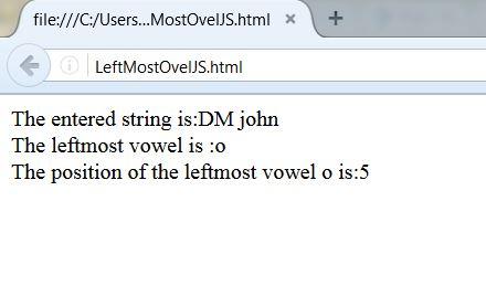 JavaScript to Find the Position of Left Most Vowel - Krazytech
