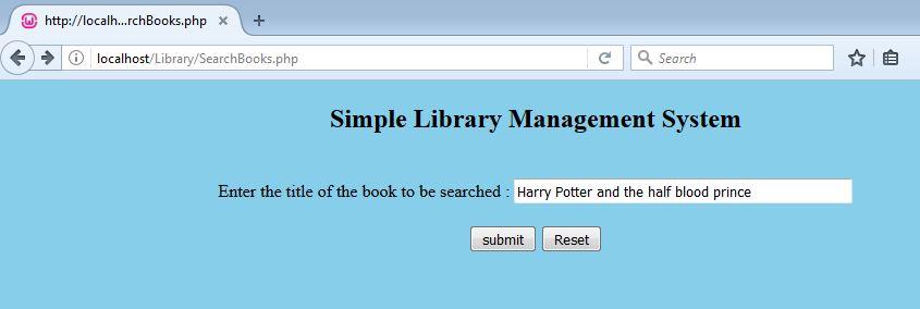 Simple Library Management System in PHP using MySQL