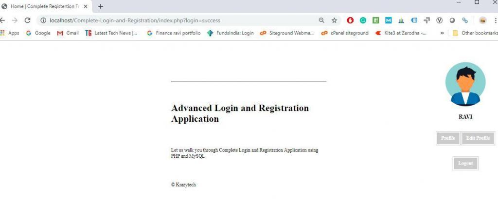 Complete Login and Registration Application using PHP and MySQL